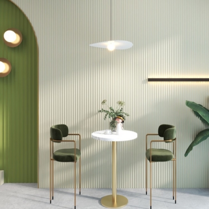 OEM/ODM White Wood Grain Round Wave Interior Decorative Fluted Wall ...